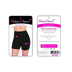 Under Where Intimates Women High Waist Shorts (XL) Black