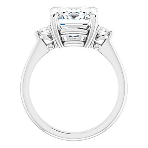 JEWELERYIUM Classic Three Stone Engagement Ring, Emerald Cut 4.00CT, VVS1 Clarity, Colorless Moissanite Ring, 925 Sterling Silver, Wedding Ring, Daily Wear Ring, Perfact for Gift Or As You Want (7)