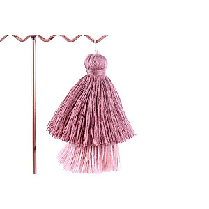 KONMAY 20pcs 3.2'' Mixed Boho Tiered Tassels, 2 Layers Pom Pom LayeredTassels with Loop for Jewelry Making,Bag Decoration, Keychains, Pillows and Crafts