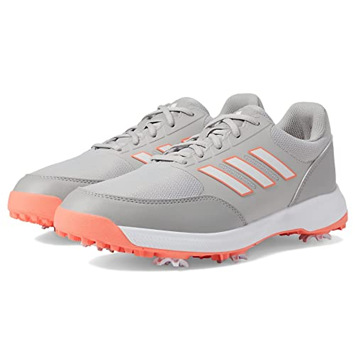 adidas Women's W TECH Response 3.0 Golf Shoe, Grey Two/FTWR White/Coral Fusion, 7.5