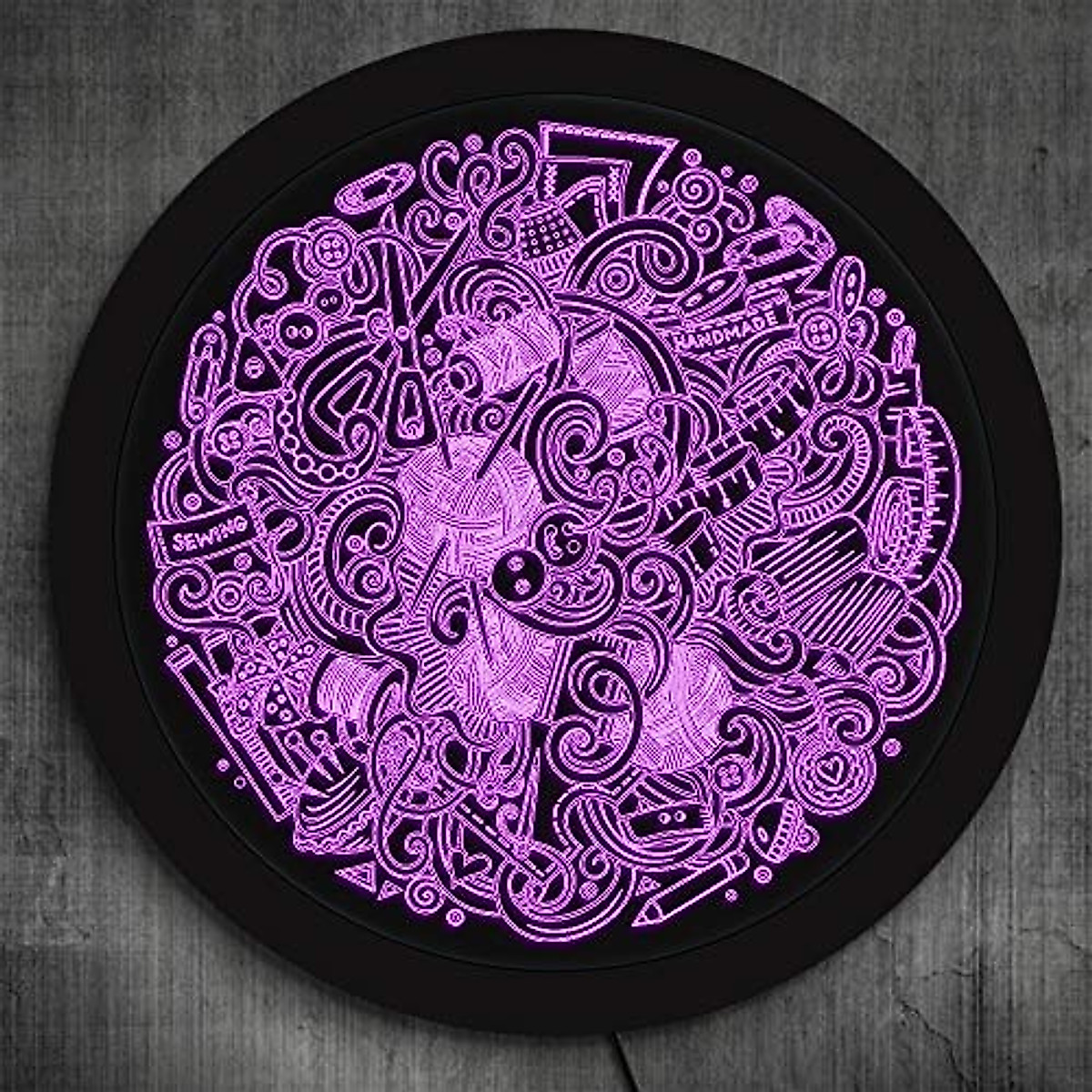 The Geeky Days Sewing Elements LED Hanging Acrylic Board Tailor Shop LED Neon Open Sign for Business Displays Quilting Club Studio LED Lighting Art Decor