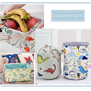 Aubliss 8pcs Fat Quarter Fabric Bundles 100% Cotton 19.6'' x 19.6''(50cm x 50cm) Quilting Cotton Craft Fabric Pre-Cut Squares Sheets for Patchwork Sewing Quilting Crafting(Dinosaur)