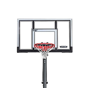 Lifetime 90962 Power Lift Adjustable In-Ground Basketball Hoop with Basketball, 54-Inch, Polycarbonate