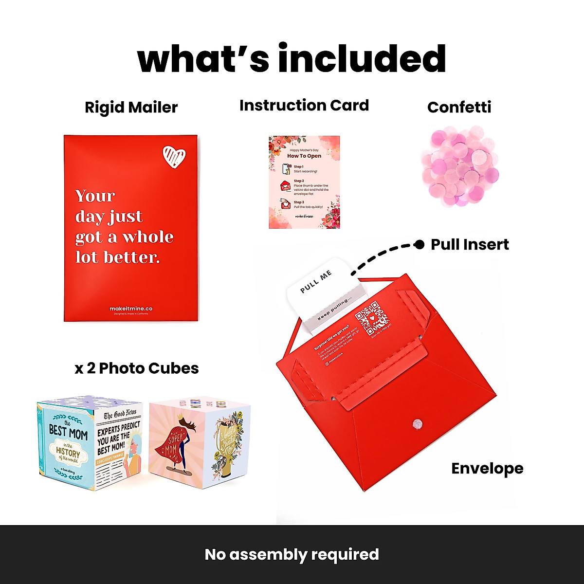 Make It Mine PopBox, The Original Explosion Confetti Pop Up Anniversary Greeting Card With Two 3D Popup Image Cubes - Classic Exploding Anniversary Popup Card