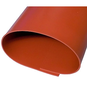 Red Silicone Rubber Sheet, 60A 1/16 x 9 x 12 Inch Commercial Grade, Made in the USA, No Adhesive Backing, High Temp Gasket Material