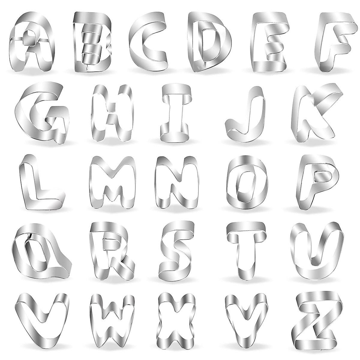 Alphabet Sandwich Cookie Cutters Set, FUBARBAR 26pcs 3'' Large Christmas Stainless Steel Letters Cookie Cutters Decorating Tool DIY Biscuit Mold for Fondant Biscuit, Cake, Fruit, Vegetable