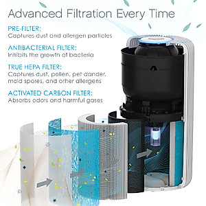 Pure Enrichment® Genuine 4-in-1 True HEPA Replacement Air Filter for the PureZone™ Turbo Air Purifier (PEAIRCYL)