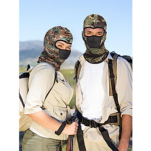 SATINIOR 9 Pieces Balaclava Ski Mask Cover Breathable Sun Dust Protection Full Face Cover for Winter Outdoor Activities(Medium,Novel Camouflage)