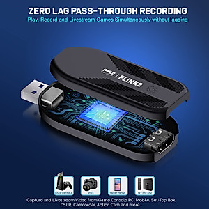 Pyle HDMI Video Capture Card Camera Link 4K USB3.1 GEN1 HDMI-to-USB Audio-Video Recording DSLR Camcorder Action Cam,Record Directly to Computer for Gaming Streaming,Conference LiveBroadcast PLINK2.5