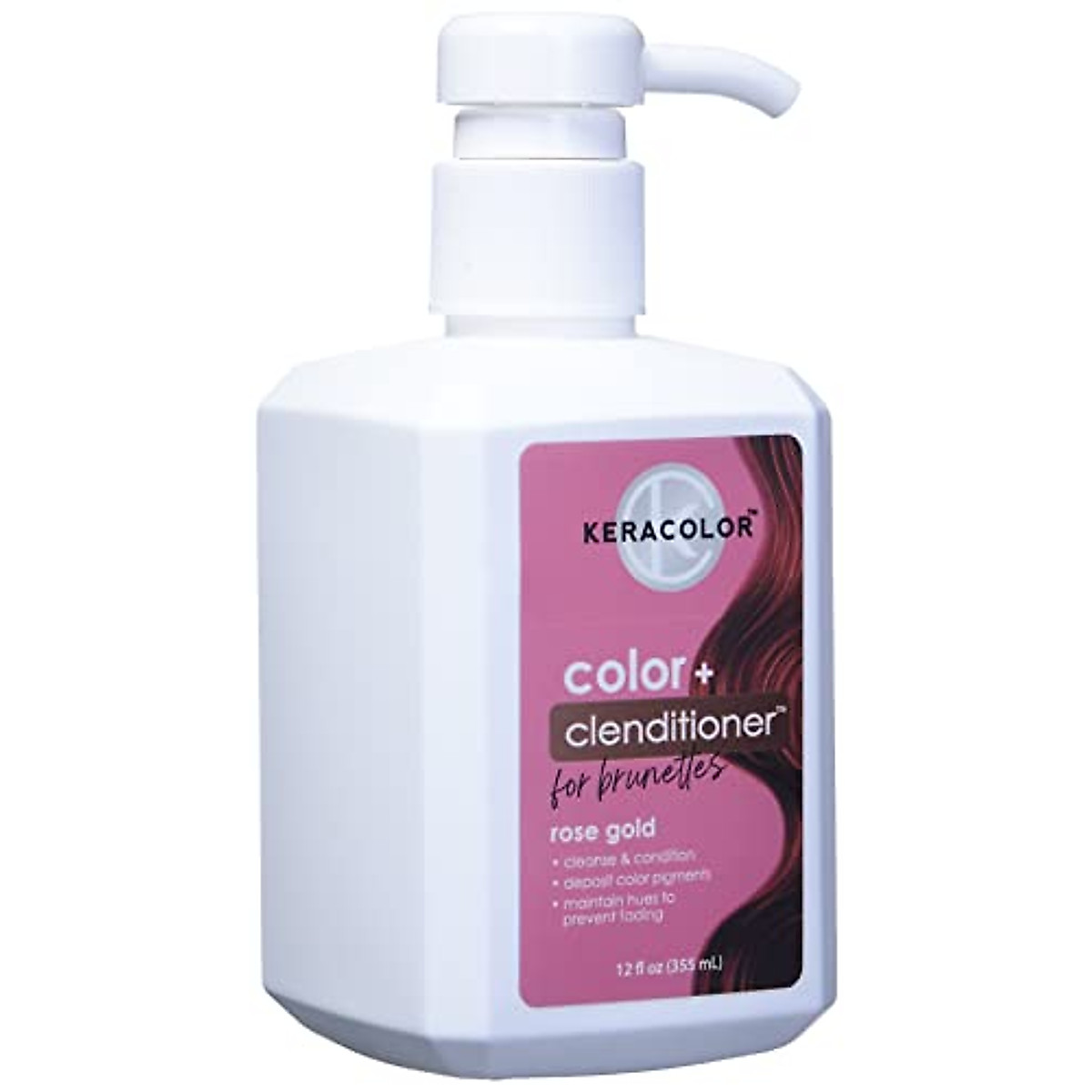 Keracolor Clenditioner for Brunettes ROSE GOLD Hair Dye - Semi Permanent Hair Color Depositing Conditioner, Cruelty-free, 12 Fl. Oz.
