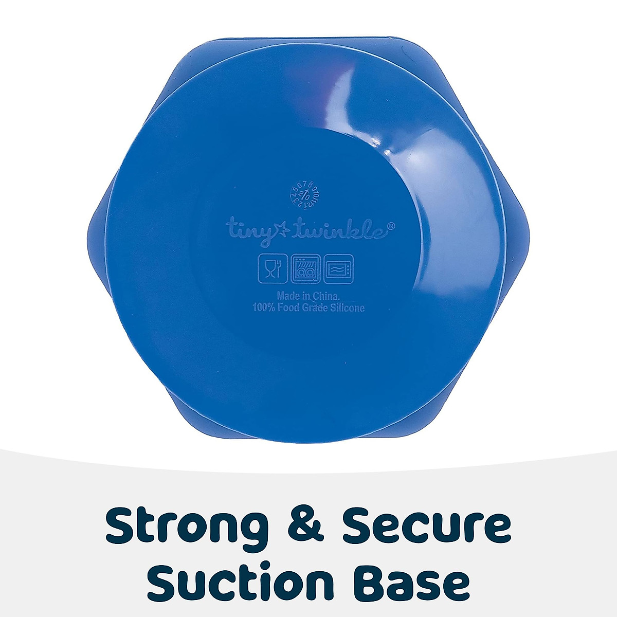 Tiny Twinkle Silicone Suction Bowl with Lid for Baby and Toddler - 100% Silicone - BPA Free - Microwave Safe - Suction Bowls For Baby, Snack Containers For Toddlers (Indigo)