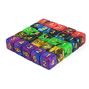 SmartDealsPro D6 Six Sides 16mm Two Color Dice for DND MTG PRG Wow Table Game (Color 2)