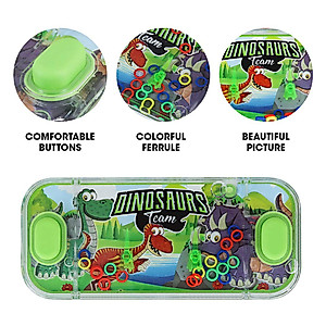 SevenQ Handheld Water Games, 4 Packs Dinosaur Theme Water Toss Ring Game Aqua Toy Water Ring Game for Kids Stocking Stuffers