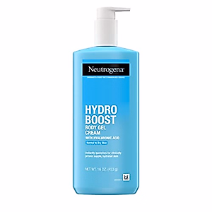 Neutrogena Hydro Boost Body Moisturizing Gel Cream with Hyaluronic Acid, Non-Greasy & Fast Absorbing, Lightweight Hydrating Body Lotion for Normal to Dry Skin, Paraben- & Dye-Free, 16 oz