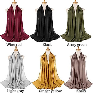 6 Pcs Soft Chiffon Scarf Shawl Long Scarf Wrap for Evening Dresses, Chiffon Hijab Scarves Headwrap for Women(Set 01)