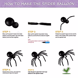 Bonropin Halloween Balloon Garland Arch kit with Halloween Spider Web, Boo Aluminum Foil Banner Balloons, Spider Balloons, Black Orange Purple Confetti Balloons for Halloween Day Party Decorations