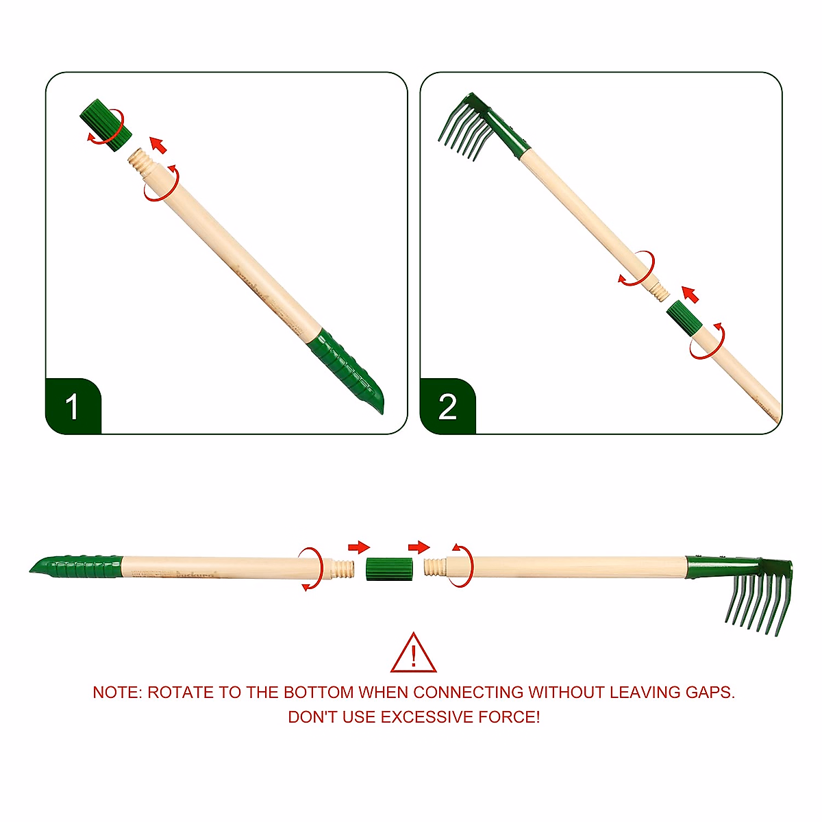 Duckura Kids Gardening Tools Set - 7pcs Garden Tool for Kids with Shovel, Rake, Hoe, Leaf Rake, Outdoor Summer Yard Lawn Digging Toys, Valentine Day Birthday Gifts for Boys Girls Age 2 3+ Years Old