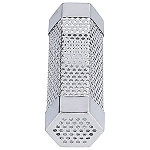 Smoker Tube BBQ Grill Pipe 304 Generator Pipe Box Hex Smoke Box Smoke Tube for Tools Fruitwood Stainless Steel Grilling Smokers (Length 15.4CM*Height 5CM [Order Choice: Hexagonal)