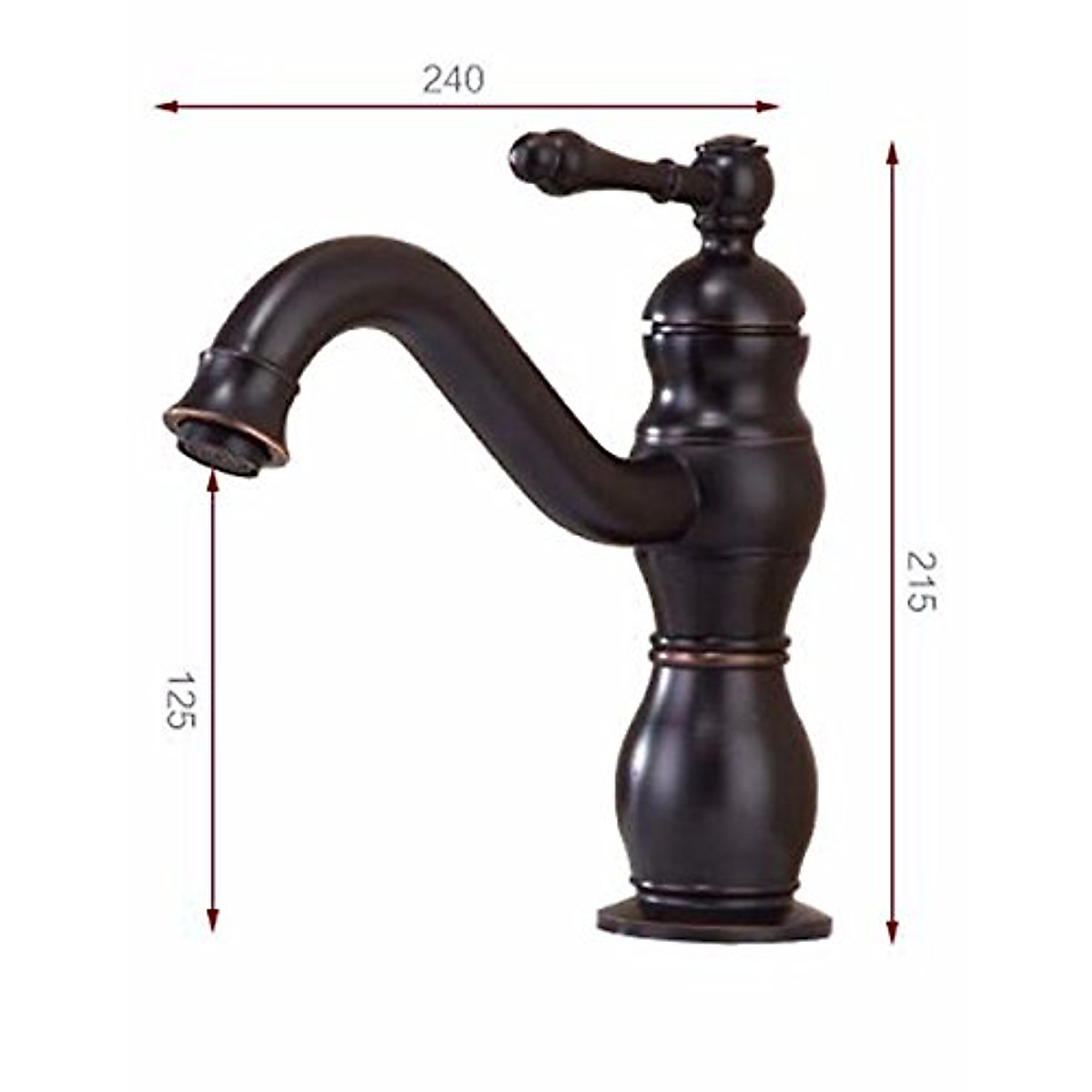SJQKA-Faucet All copper bronze black European antique dish basin faucet kitchen faucet can rotate the general tap Basin