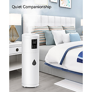 17L/4.5Gal Ultra Large Humidifiers for Bedroom 2000 sq ft, Quiet Humidifiers for Large Room, Tower Humidifier with 4 Mist Mode & Extension Tube for Home School Office Commercial Greenhouse Plants