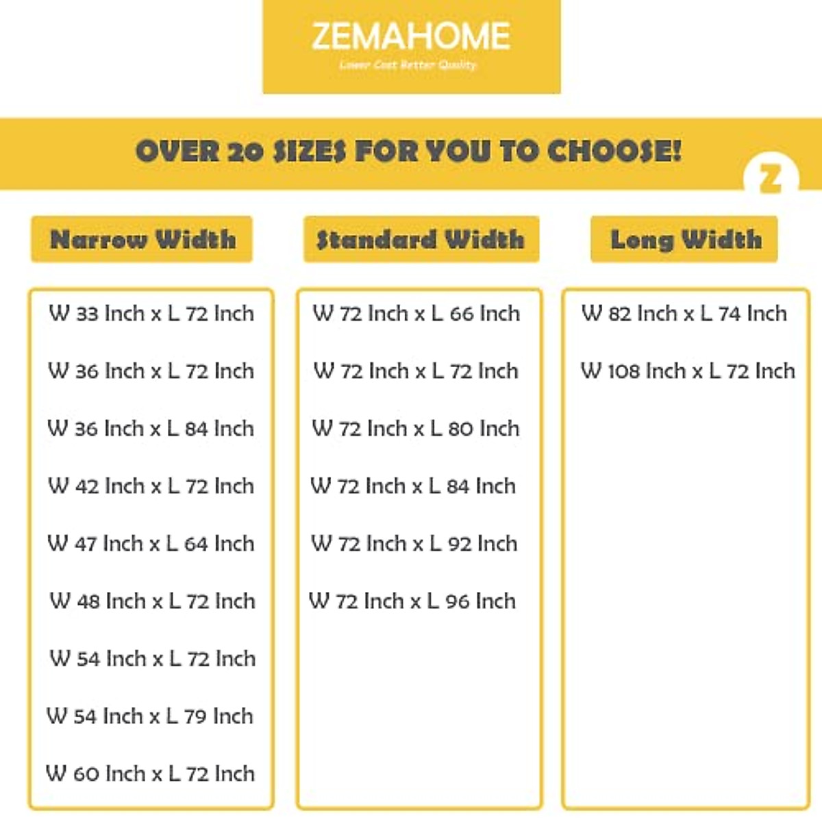 ZEMAHOME 72" x 66" Short PEVA Plastic Shower Curtain Liner - 1 Pack Premium Light Weight Clear Bathroom Shower Showroom Curtain Liner with Rustproof Metal Gromments and Weighted Magnet