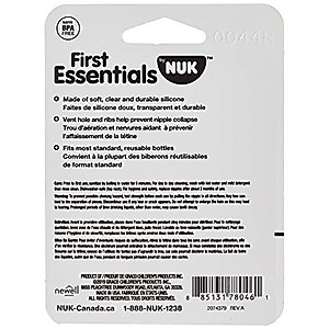 NUK Gerber First Essentials Silicone Nipples, Medium Flow, 4+ Months, 6 ct