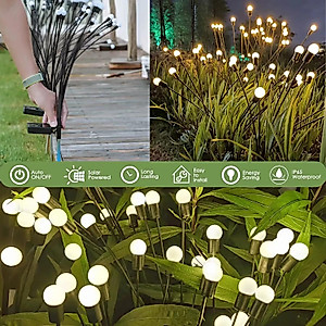 YUMMIS Upgraded Solar Swaying Light, Sway by Wind, Solar Outdoor Lights, Yard Patio Pathway Decoration, High Flexibility Iron Wire & Heavy Bulb Base, Warm White(2 Pack)