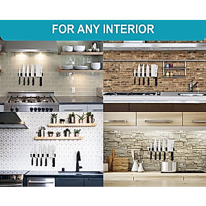 12 Inch Black Knife Magnetic Strip Use as Magnetic Knife Holder for Wall - Magnetic Knife Strip - Kitchen Magnetic Knife Bar Rack