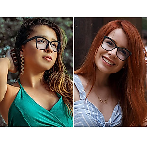 MEETSUN Oversized Cat Eye Blue Light Blocking Glasses Women Trendy Big Frame Computer Eyewear Cateye Black