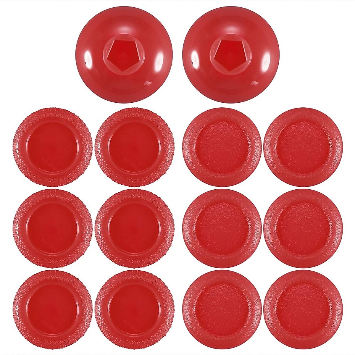 eXtremeRate Red Plastic Bottom Removable Thumbstick Joystick for PS5 for PS4 All Model Controller, Replacement Parts Adjustable Height Analog Thumb Stick for Xbox One S X Elite Controller