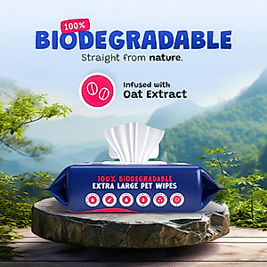 TAIL IT EASY Pet Wipes for Dogs - Dog Paw Wipes - Dog Cleaning Wipes - Biodegradable Cat Bath Wipes - Puppy Grooming Wipes - Toxic-Free Kitten Wipes (Lavender Fragrance) (Pack of 3)