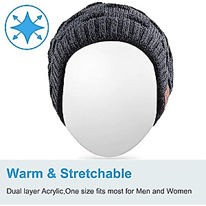 Qshell Unisex Washable Trendy Bluetooth Music Beanie Hat Cap Scarf w/Wireless Headphones Headsets Earpieces Mic Hands Free for Lifestyle Gym Sports Fitness Running Skiing Snowboard Hiking - Black