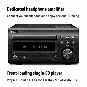 Denon D-M41 Home Theater Mini Amplifier and Bookshelf Speaker Pair - Compact HiFi Stereo System with CD, FM/AM Tuner and Wireless Bluetooth Music | Perfect for Small Rooms and Home Cinema