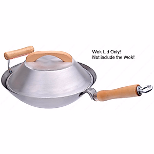 Aluminum Flat Wok Lid/Wok Cover, 18-Inches, (For 19" or 20" Wok), 18 Guage, USA Made
