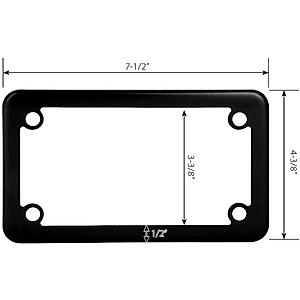 LFPartS Black Motorcycle Stainless Steel License Plate Frame