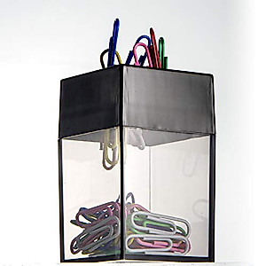 Officemate Small Clip Dispenser with Magnetic Top, Clear/Black (93687)