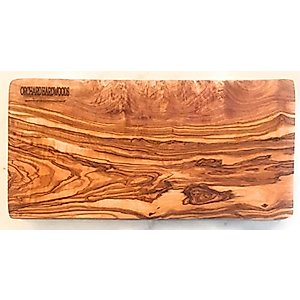 Orchard Hardwoods 12" Artisan Olive Wood Rectangle Charcuterie Board- Handmade For Cutting Chopping, Serving Cheese, Meats, Fruit. Decorative Wooden Tray, Unique Kitchen Gift- 12x6x0.8