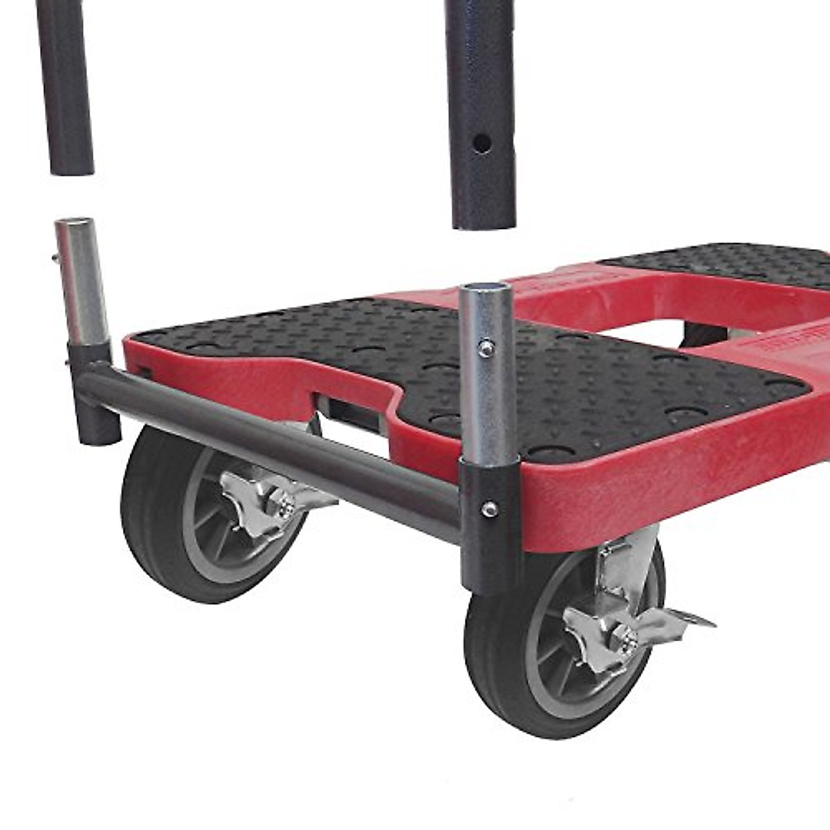 SNAP-LOC 1500 LB All-Terrain Panel CART Dolly RED with Steel Frame, 6 in Casters, Panel Bars and Optional E-Strap Attachment