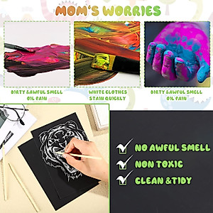 Gersoniel 25 Pieces Scratch Paper Art Set Craft Kits Scratch Off Paper Black Coated Scratchboard Black Scratch Paper with Wooden Stylus for Valentine's Day Gifts Birthday Party Supplies