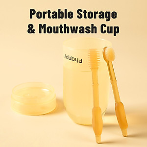 Phanpy Baby Toothbrush, Silicone Baby Tongue Cleaner Newborn, Infant Toothbrush 0-6 Months and 6 to 12 Months, Baby First Toothbrush, Oral Cleaner, Baby Mouth Cleaner