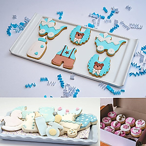 HiHITAOO Shaped Cookie Cutter Set 12 Piece Cookie Cutters for Kids Teddy Bear,Onesies,Bib,Rattle,Bottle,Baby Carriage,Rocking Horse Fondant/Biscuit Cutters