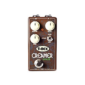 T-Rex Engineering CREAMER Reverb Guitar Effects Pedal Provides Room, Spring, and Hall Reverb with Tone Control (10092)