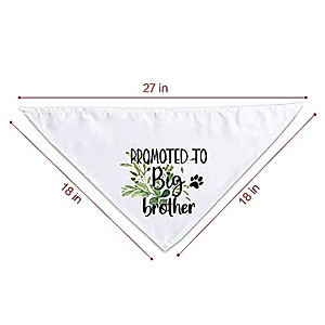 2 Pack Promoted to Big Brother Sister, White Flower Pattern Cotton Pet Dog Bandana, Pet Dog Pregnancy Announcement Gender Reveal Photo Prop for Dog Lovers Owner Gifts