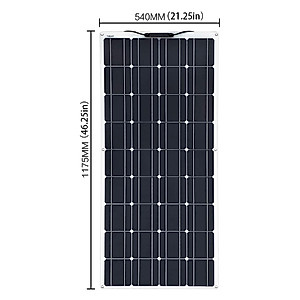 XINPUGUANG 100W Flexible Solar Panel 12V System kit 10A Charge Controller Cables with Alligator Clip PV Connector Cables for Yacht, Boat, RV, Cabin, 12v Battery Charge
