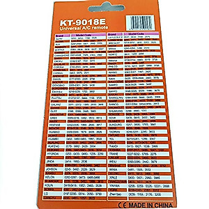 Bestol 4000 in 1 Universal Air Conditioner Remote Control KT-9018E LCD AC Fernbedienung