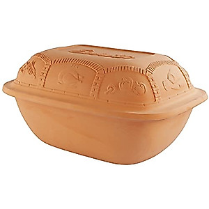 Eurita Clay Roaster, 7.2 Quart, Non-Stick Earthenware, Toxin-Free, Healthy Clay Pot Cooking, Versatile Cooking Dutch Oven, Digital Recipe and Instructions Included