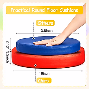 Marsui 8 Pcs 16 Inch Round Floor Cushions Flexible Seating Cushions 3.2 Inch Thicked Soft Foam Circle Seats Round Floor Seating Assorted Colored Floor Cushion for Kids, Adults, School, Office, Home