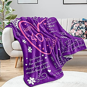 Gltiosr 40th Birthday Gifts Women Throw Blankets, 40th Birthday Gift Ideas, 40th Birthday Decorations, Gifts for Women Turning 40, Gifts for 40 Year Old, Best Birthday Present 1982 - 50" x60 Blanket