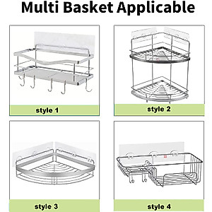 Murasakina 2PCS Shower Caddy Adhesive Replacement,Shower Shelves Adhesive Strip Pad Shower Organizer Sticker Replacement Bathroom Heavy Duty Strong Sticky Wall Adhesive