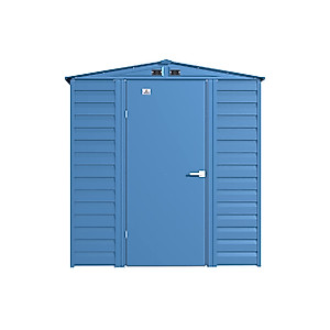 Arrow Select 6' x 7' Outdoor Lockable Steel Storage Shed Building, Blue Grey